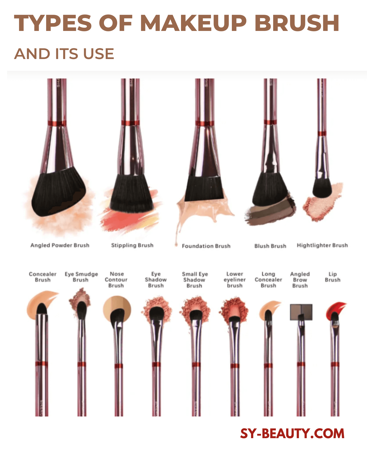 Types Of Makeup Brushes And Their Names And Uses Infoupdate